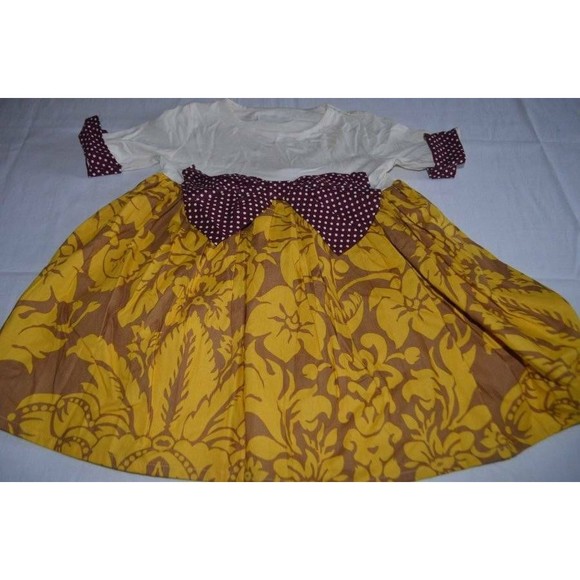 Shirts & Tops | Persnickety Girls Fall Size 6 Tunic Top With Bow Made In Usa Floral Gold Brown ...